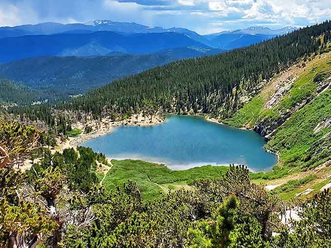 When an alpine lake looks this impossibly blue, you start questioning whether nature needs a reality check.