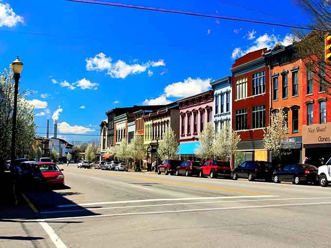 These candy-colored storefronts aren't trying to be Instagram-famous, they just naturally photograph like architectural supermodels from the 1800s.