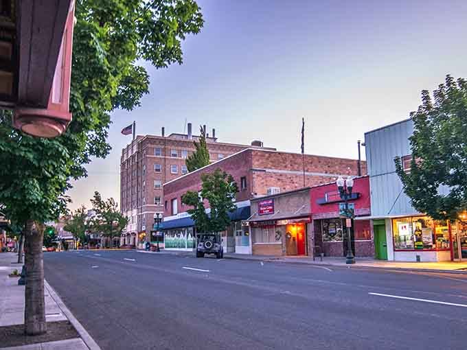 Downtown Klamath Falls at golden hour proves that affordable towns can still photograph like a million bucks.