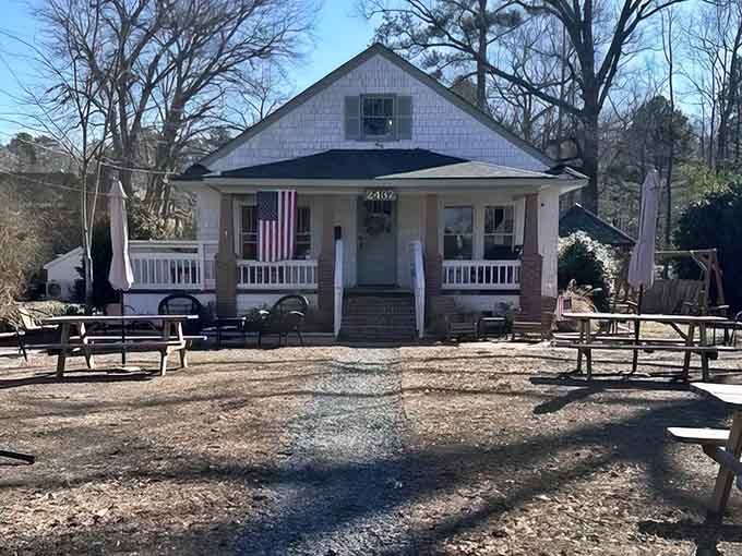 This cottage looks like it wandered out of a storybook and decided to serve excellent coffee instead.