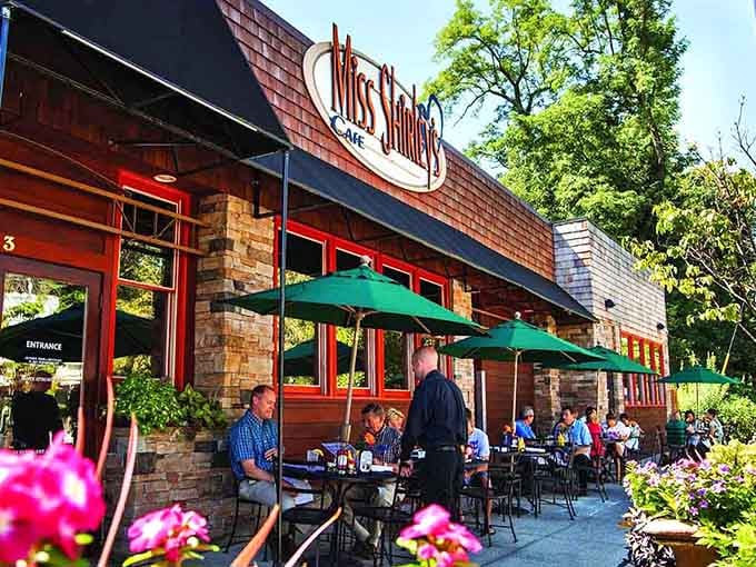 Miss Shirley's Cafe in Roland Park beckons with charm that promises serious breakfast magic inside.