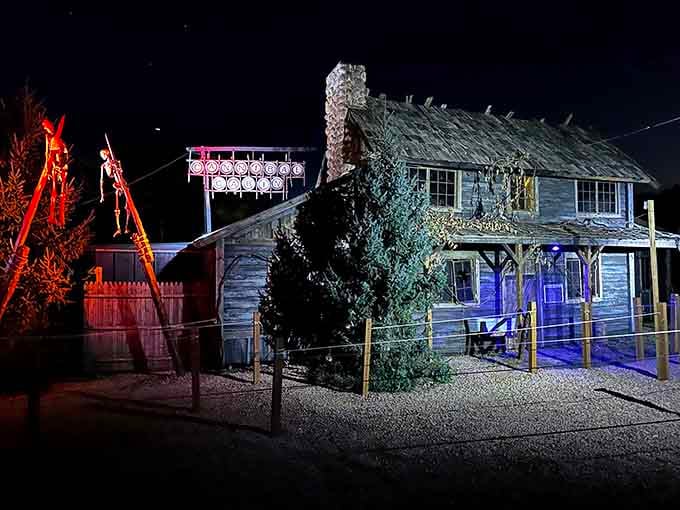 That weathered farmhouse isn't hosting a cozy family dinner, unless your family includes chainsaw-wielding maniacs and things that go bump in the night.