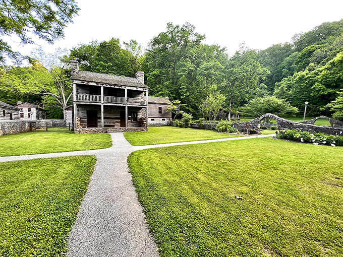 The Pioneer Village looks like someone pressed pause on the 1800s and forgot to hit play again.