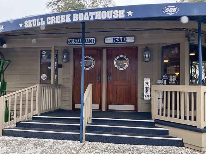 Those porthole windows aren't just for show; they're your first hint that serious seafood awaits inside.