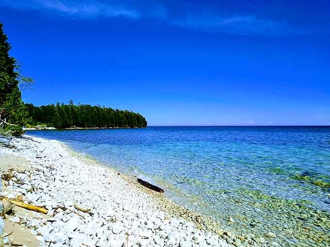 That water is so clear and blue, you'll swear someone photoshopped the Caribbean into Wisconsin.