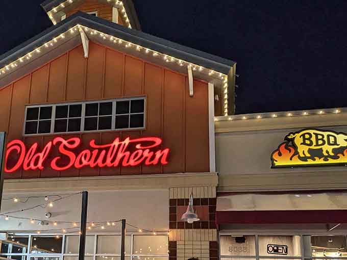 That red barn-style facade isn't just for show, it's your beacon to barbecue paradise in Shakopee.