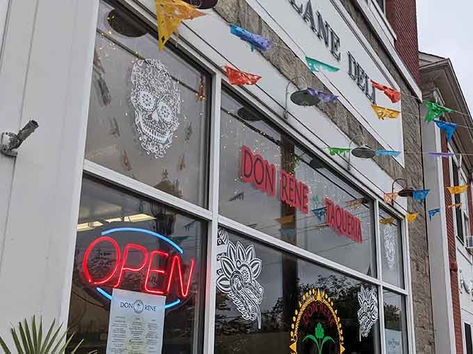Colorful papel picado banners and cheerful signage announce you've found something special on the Boston Post Road.