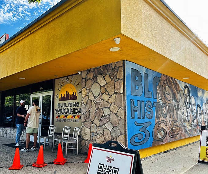 That yellow exterior isn't just paint, it's a beacon of hope for anyone who takes breakfast seriously.