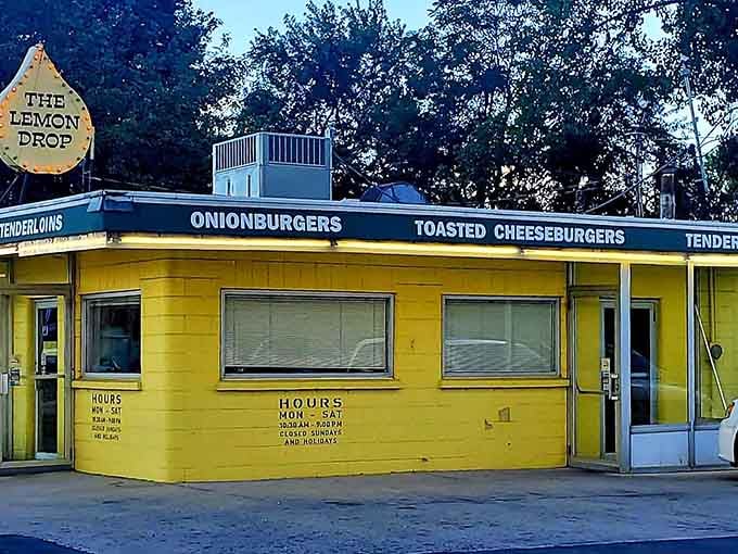 The Lemon Drop's iconic teardrop sign and cheerful yellow walls have been guiding hungry souls to burger paradise for generations of grateful Hoosiers.