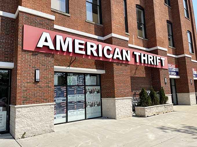 That red and white sign against the brick isn't just marking a store, it's announcing your new favorite weekend destination.