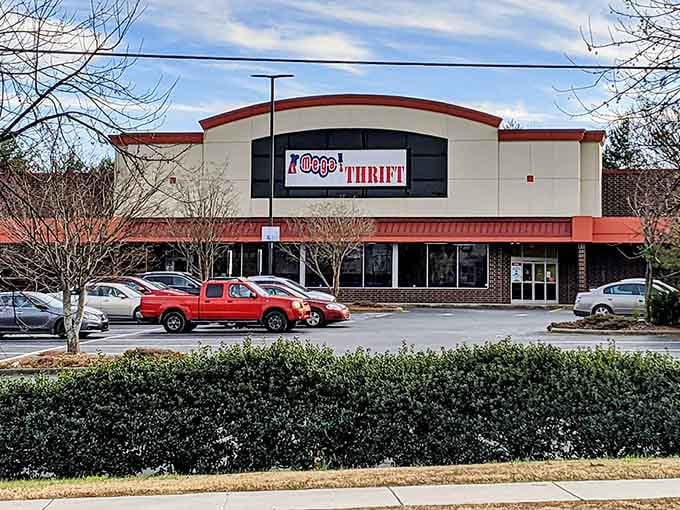 That distinctive red and blue sign promises bargains inside, and trust me, it delivers on every word.