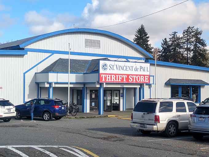 That distinctive blue and white exterior is your beacon to bargain paradise in Kenmore, Washington.