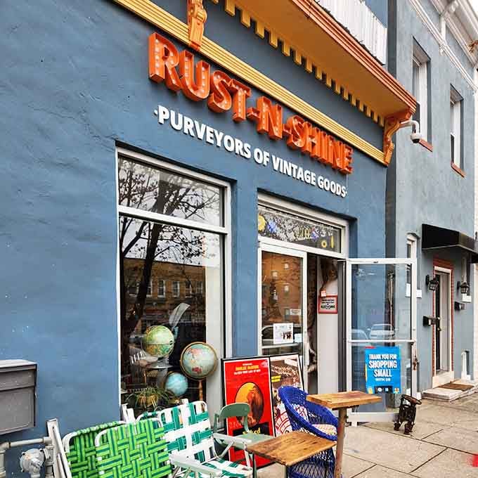 That blue facade isn't just paint, it's a beacon calling to anyone who appreciates vintage treasures with stories.