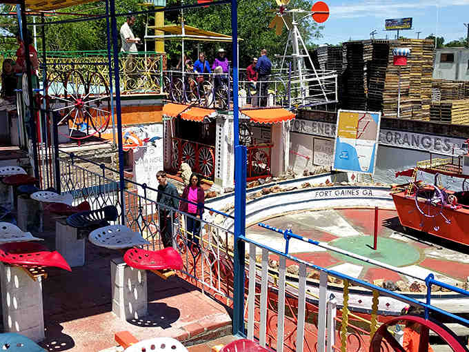 Multiple levels of wonderfully weird platforms prove that building codes are merely suggestions when passion's involved.