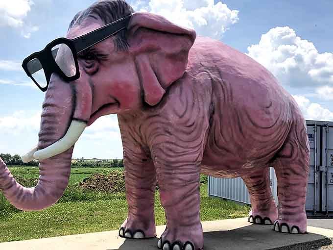 When a pink elephant wearing sunglasses is your landmark, you know you're in the right place.