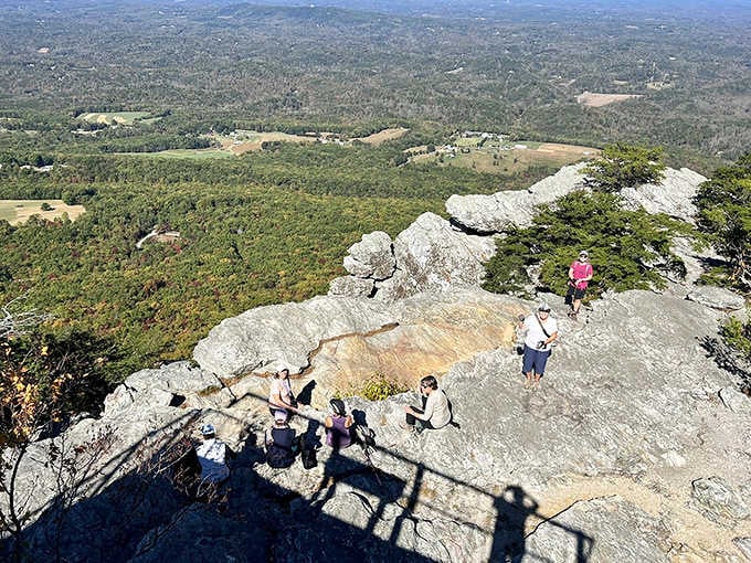 The panoramic view from Moore's Wall stretches endlessly, proving that some rewards are absolutely worth the climb.