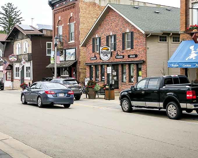 Swiss chalets meet Midwestern practicality on streets where European charm doesn't require a transatlantic flight.