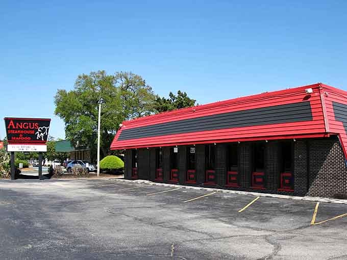 The striking red and black exterior practically dares you to drive past without stopping for what might be your most memorable meal.