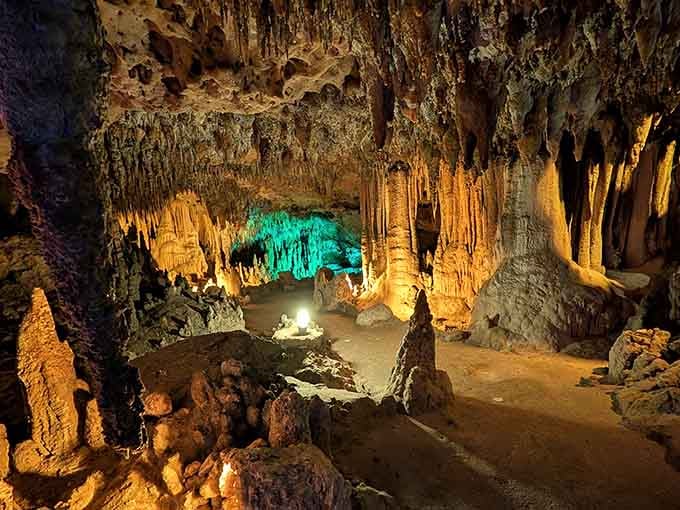 Nature's been decorating this underground ballroom for millennia, and she clearly has excellent taste in chandeliers.