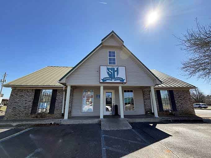 From the outside, you'd never guess this unassuming building holds the most heroic dining experience in Huntsville.