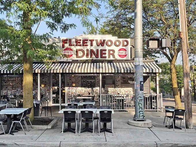 Classic stripes and vintage charm make Fleetwood Diner look like it stepped straight out of 1950s perfection.