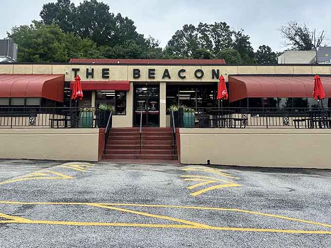 That retro sign and those welcoming steps promise something special, and trust me, they deliver on every delicious word.