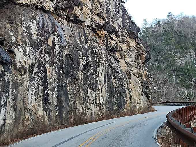 These cliff faces have been standing guard over Highway 64 longer than your favorite diner's been serving coffee.