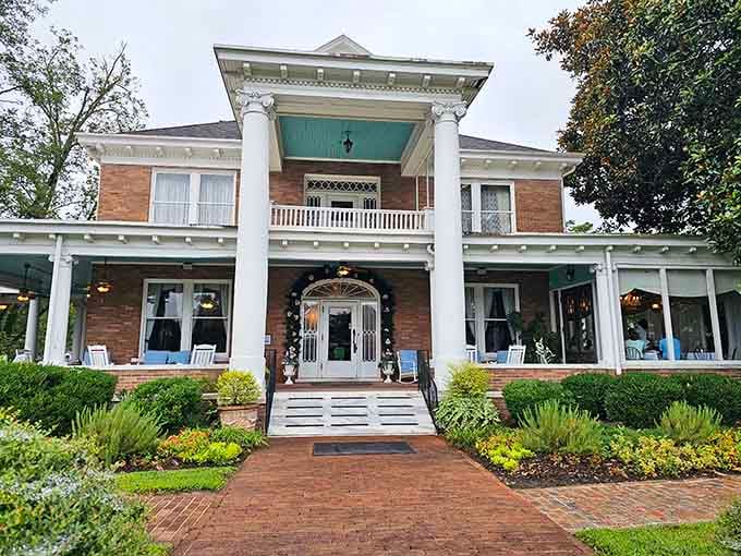 Those towering white columns promise something special, and that brick walkway leads straight to Southern comfort heaven.
