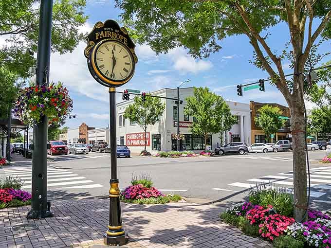 That iconic street clock isn't just keeping time, it's marking moments in one of Alabama's most photogenic downtowns.
