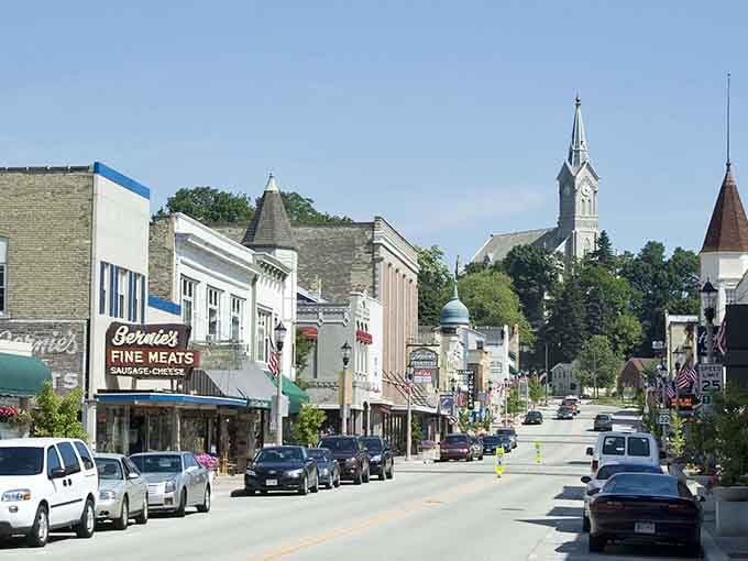 Main Street charm meets lakeside living, where church steeples and historic storefronts create that coastal New England vibe.