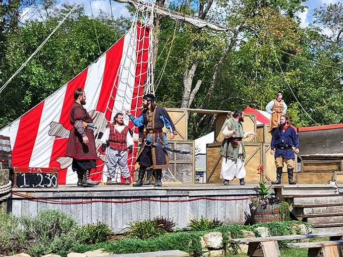 When performers in full Renaissance regalia command the stage, you realize community theater never looked this good.