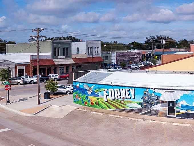Downtown Forney serves up that perfect small-town vibe where colorful murals meet historic storefronts and antique dreams come true.