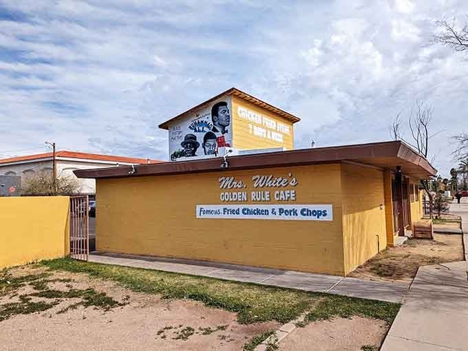 That sunny yellow exterior isn't just paint, it's a promise of the golden fried goodness waiting inside.