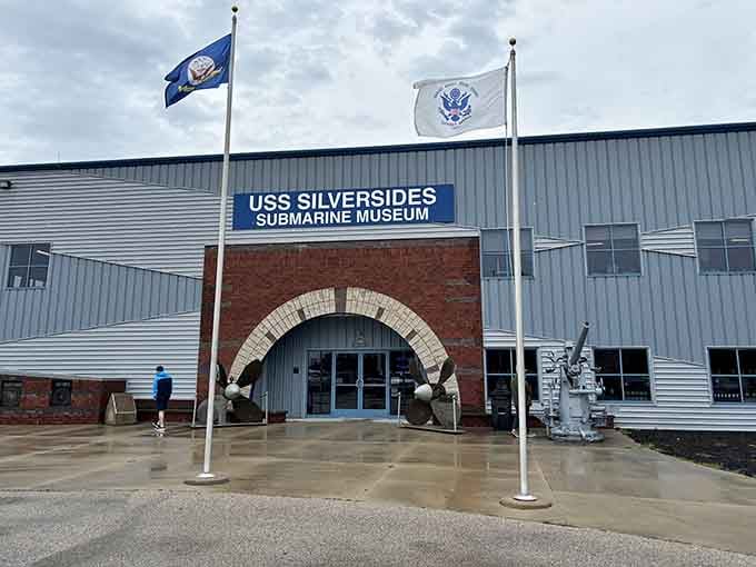 The entrance welcomes you with flags flying and history waiting, like a portal to another era.
