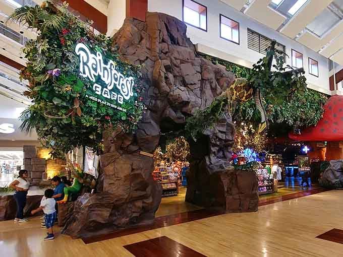 This towering entrance display is basically the restaurant saying "subtlety is overrated" and we're absolutely here for it.