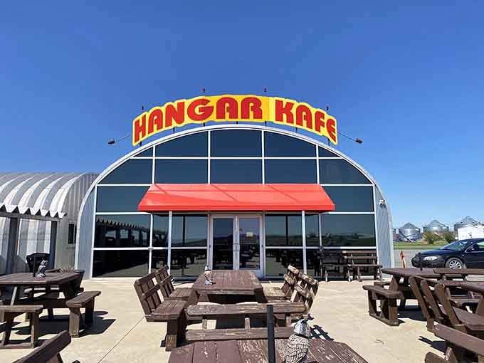 That corrugated metal exterior isn't just for show, it's your first clue that lunch is about to get interesting.