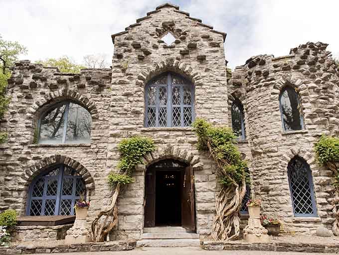 Stone walls and diamond-paned windows create a European fantasy you won't believe exists in upstate New York.
