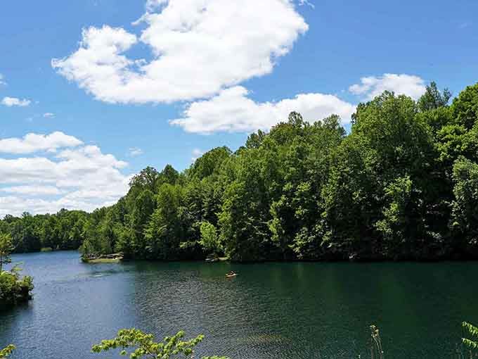 Serene waters reflecting endless sky, proving Ohio's natural beauty doesn't need an ocean to impress.