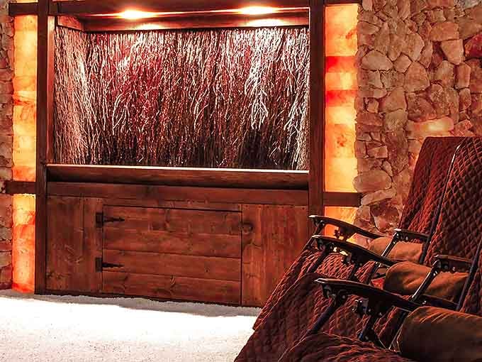 Step into this glowing sanctuary where the walls literally sparkle with healing Himalayan salt and tranquility awaits.