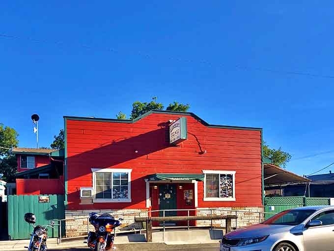 That bold red exterior isn't shy about announcing great food ahead, like a delicious beacon along Highway 4.