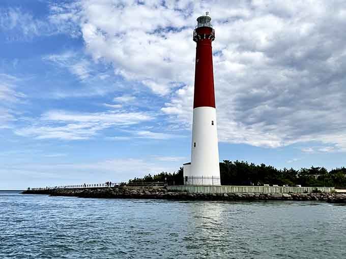 Old Barney stands tall like a seasoned sentinel, proving that red and white never goes out of style.