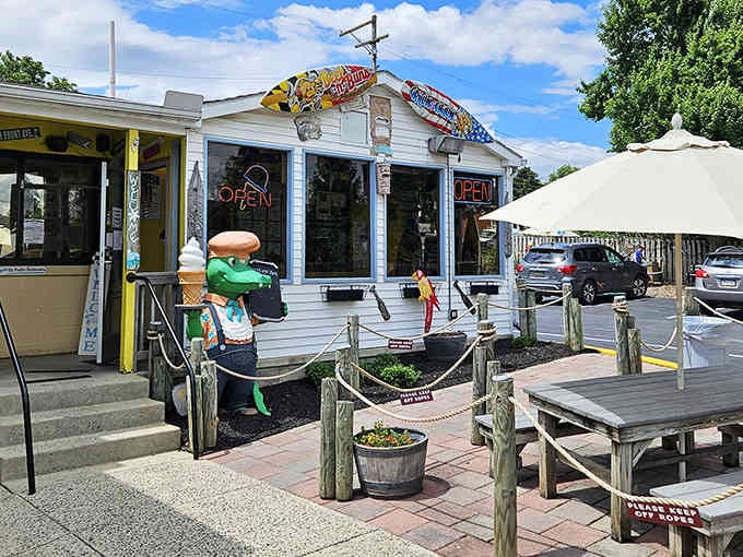 That burger-headed mascot greeting you at the entrance promises fun, and this Frederick spot absolutely delivers on it.