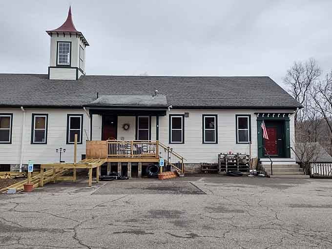 That charming tower isn't just for show; it's your beacon to bargain paradise in Deep River.