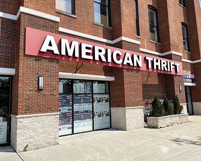 That red and white sign against the brick isn't just marking a store, it's announcing your new favorite obsession.