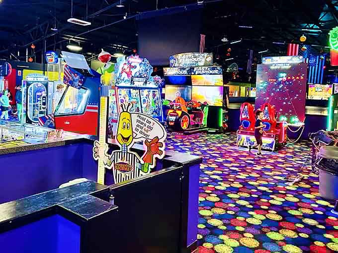 Fast and Furious meets popcorn paradise in this neon wonderland where adulting takes a permanent vacation.