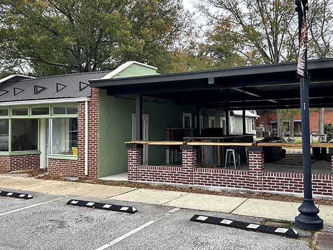 The brick-and-mortar promise of burger greatness, complete with string lights that say "we're serious about fun here."