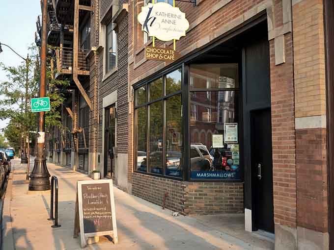 That storefront isn't shouting for attention, but those window displays are doing all the talking necessary.