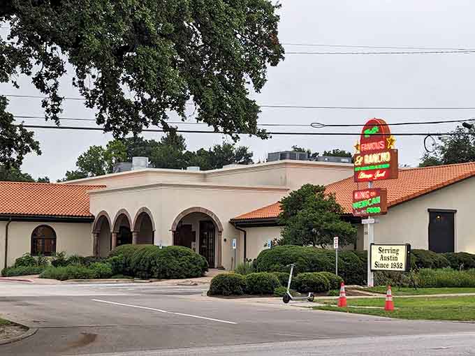 That vintage neon sign and Spanish architecture have been calling hungry souls to this corner since Eisenhower's first term.