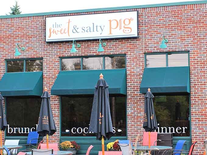 That brick exterior with the cheerful awnings promises good things are happening inside, and they absolutely are.