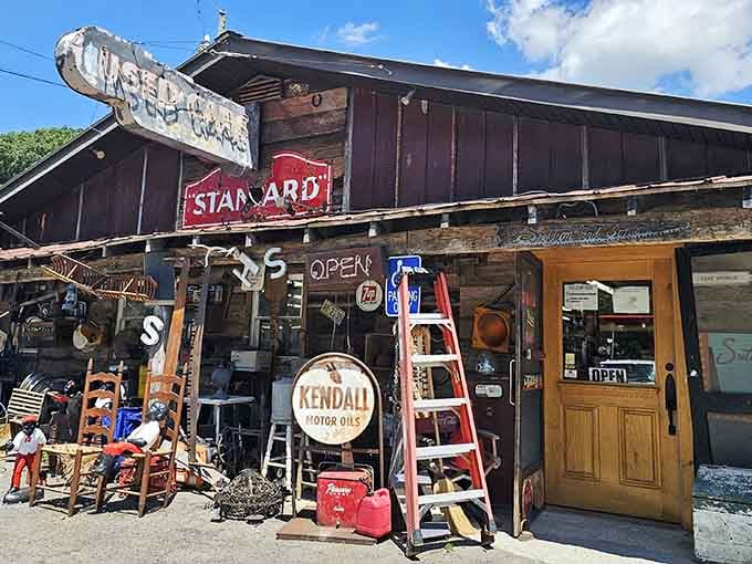 That weathered facade isn't trying to look vintage, it earned every beautiful crack and faded sign through decades of service.